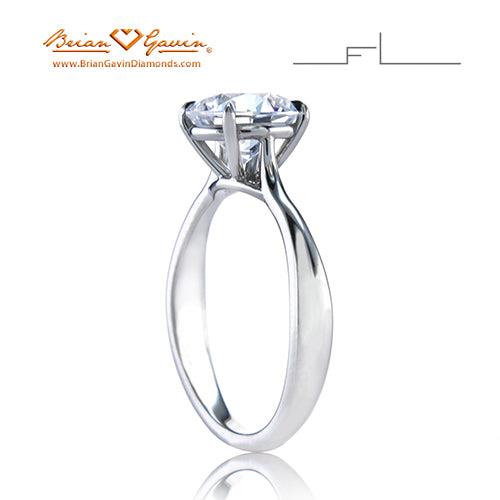 FL Virages Tapered 4-Prong Solitare Engagement Ring — Black by Brian Gavin